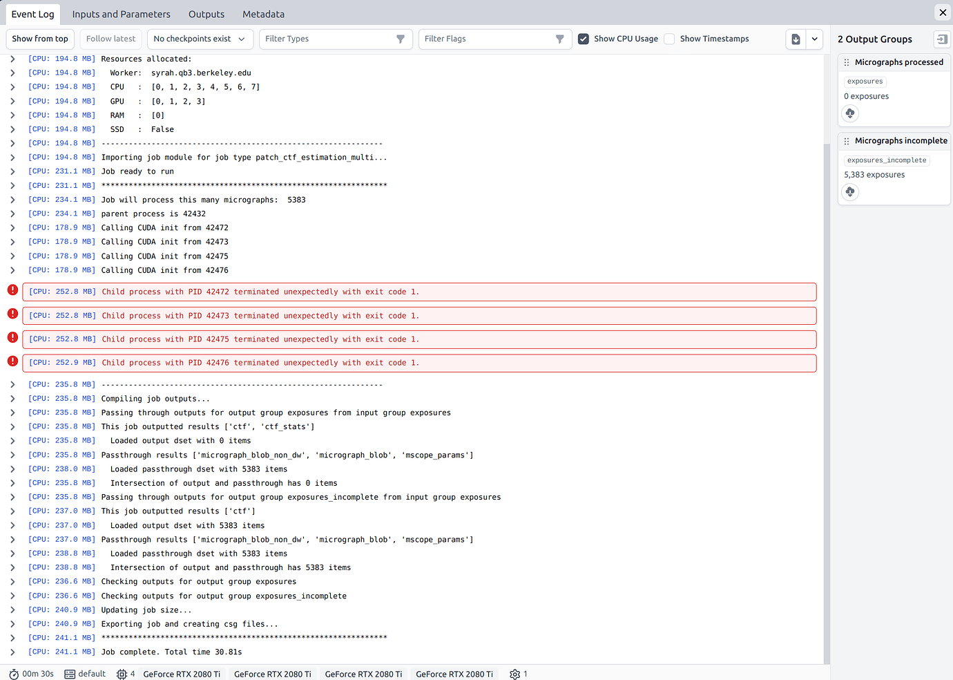 Cant Run Patch Ctf Estimation With Cryosparc V4 1 1 Ctf Estimation