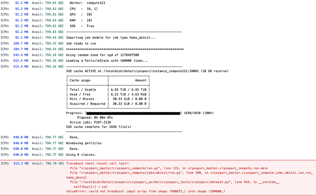 Ab Initio Error Valueerror Could Not Broadcast Input Array From Shape 860875 Into Shape 