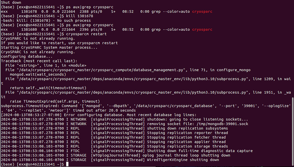 Problem Running Cryosparc And The Error Message Below Troubleshooting Cryosparc Discuss 8755